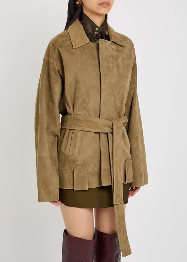 Khaite Alder Belted Suede Jacket