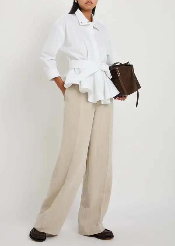 JW Anderson Tailored Cotton And Linen-blend Trousers