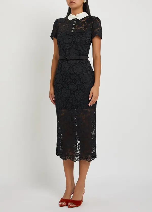 SELF-PORTRAIT Lace Midi Dress