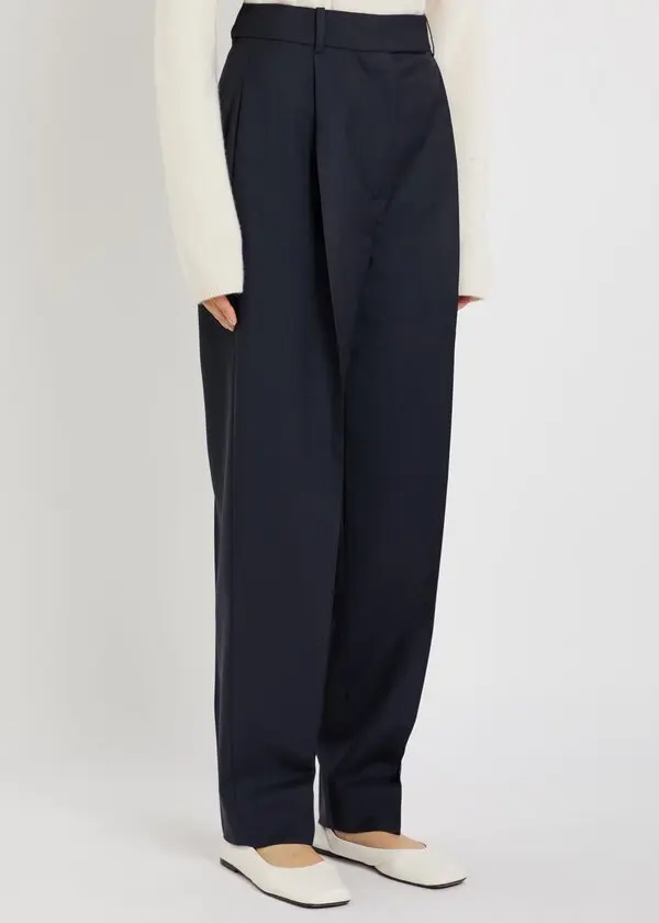 RÓHE Daria Pleated Wool-blend Trousers