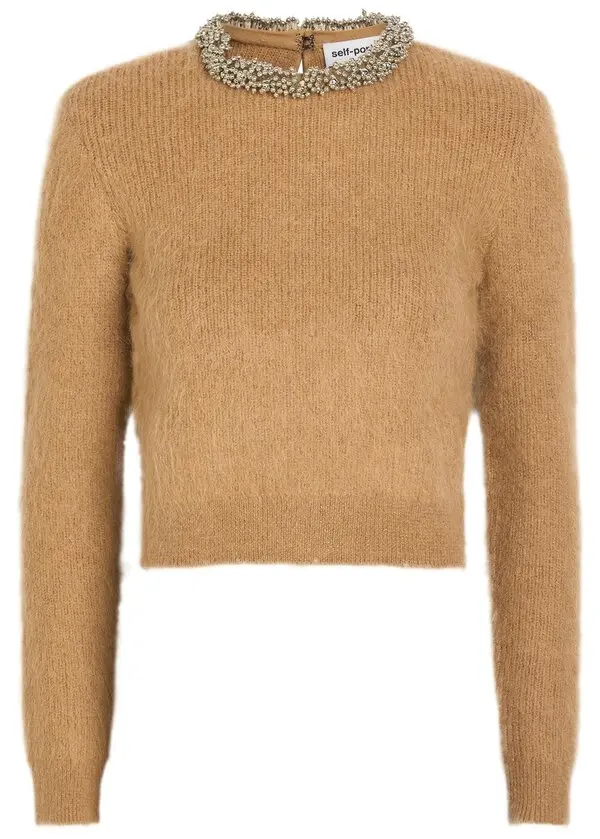 SELF-PORTRAIT Beaded Embellished Knit Jumper