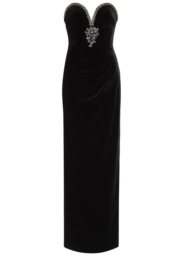 SELF-PORTRAIT Embellished Velvet Gown