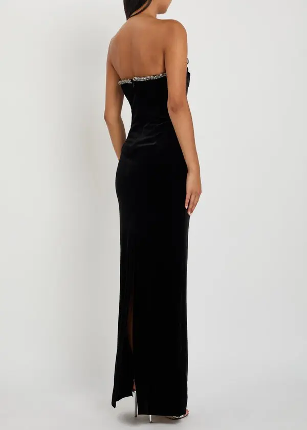 SELF-PORTRAIT Embellished Velvet Gown