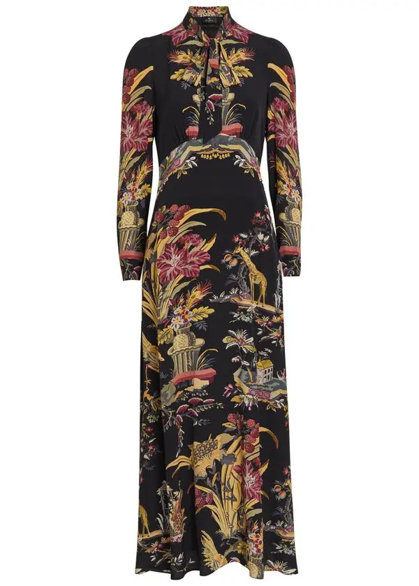 Etro Floral Print Chiffon Midi Dress