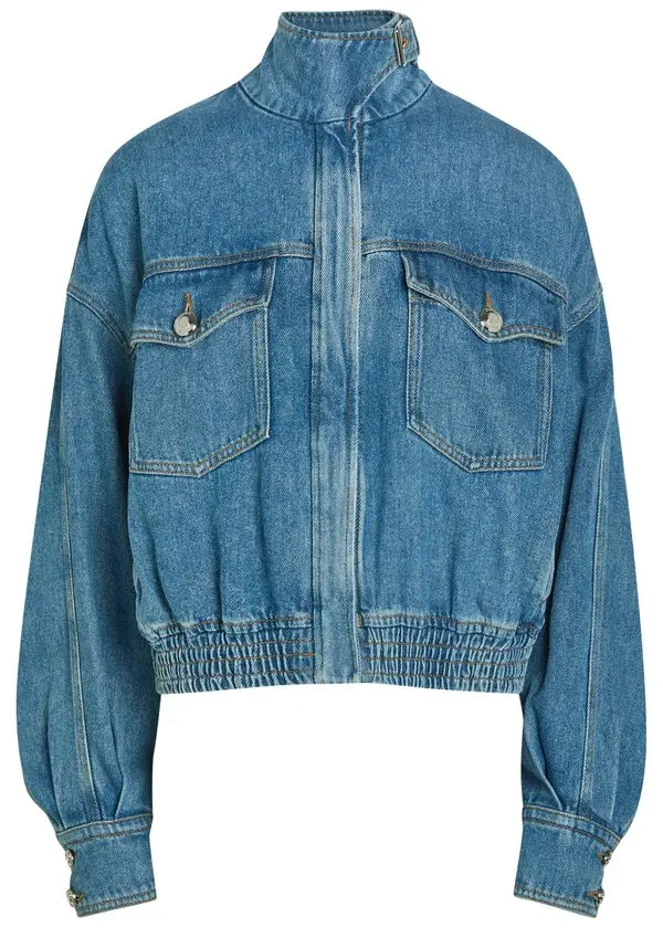 Sportmax Funnel-neck Denim Jacket