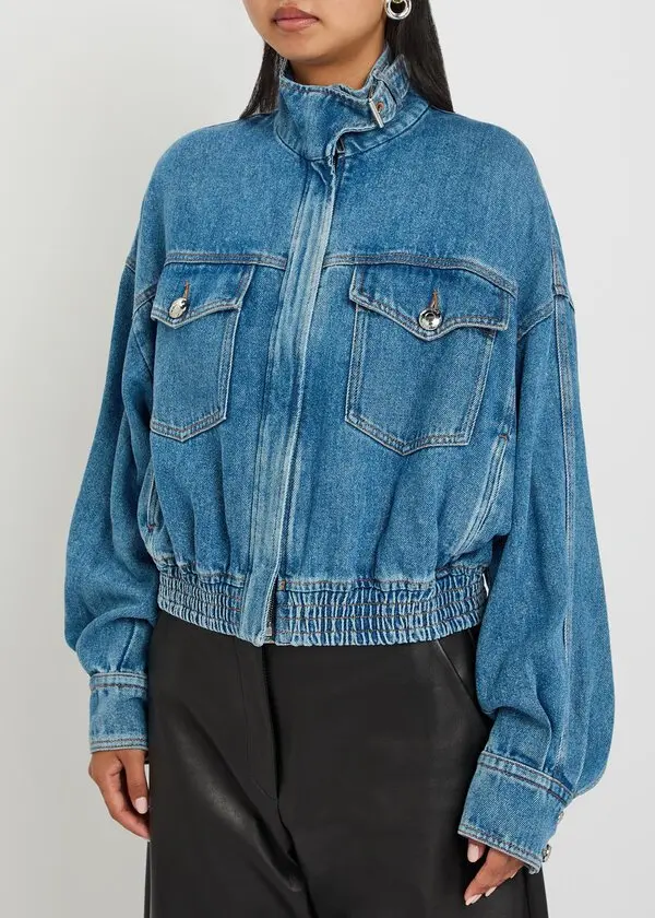 Sportmax Funnel-neck Denim Jacket