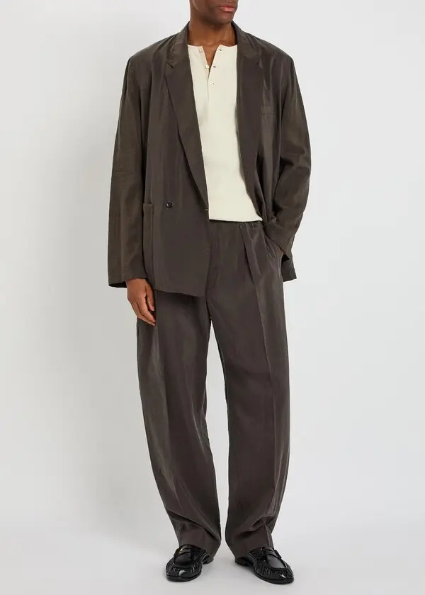 LEMAIRE Belted Silk-blend Trousers