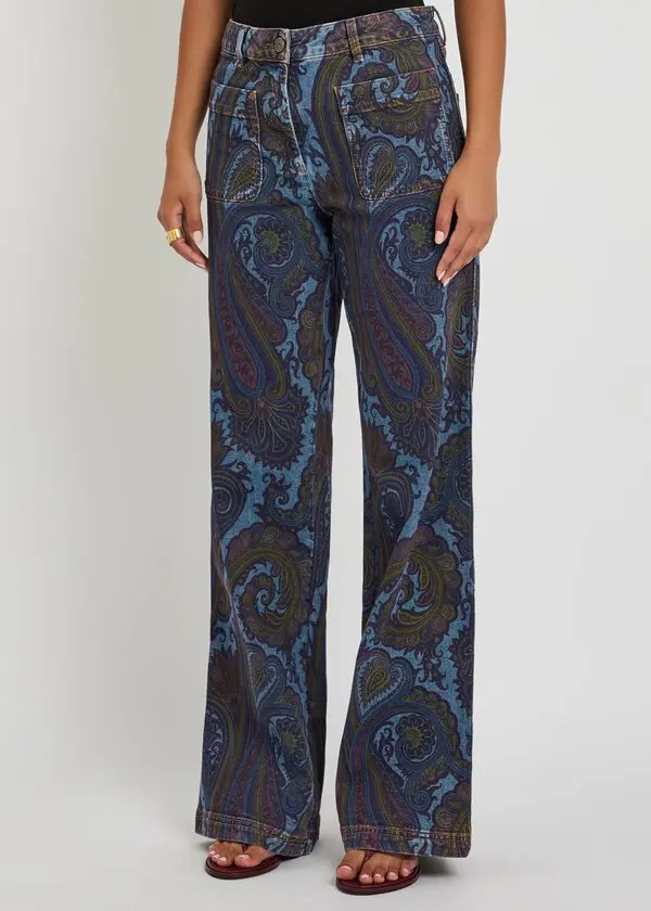 Etro Paisley-print Wide-leg Jeans