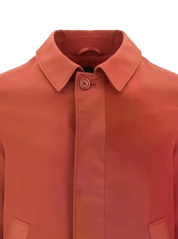 Herno Spread Collar Concealed Front Coat - Orange