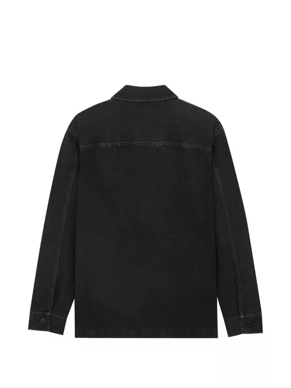 Saint Laurent Cassandre Overshirt In Cotton Linen Gabardine - Black