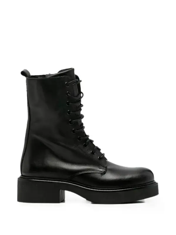 METISSE Lace-up Leather Ankle Boots