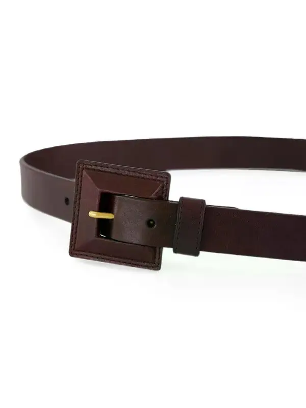 Saint Laurent Square-buckle Leather Belt