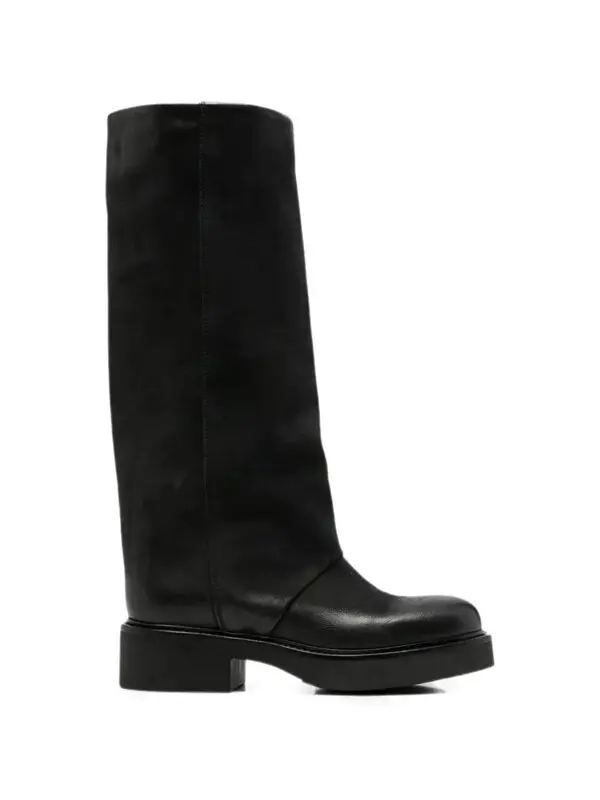 METISSE Fold-over Leather Boots