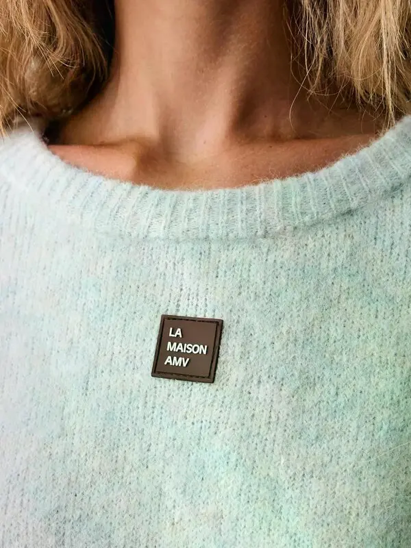 American Vintage Logo-patch Ribbed-trim Sweater