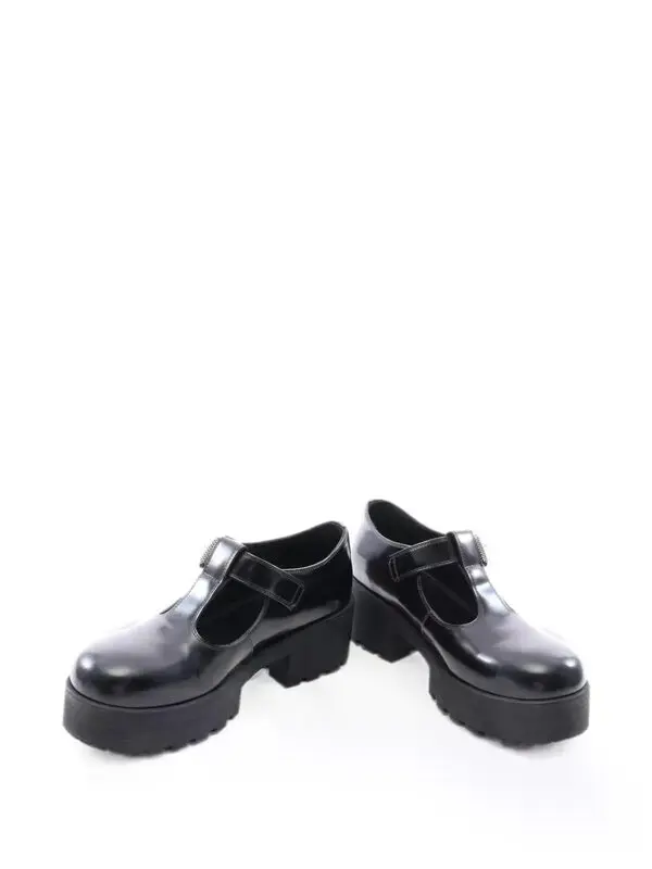 Givenchy Leather Round Toe Buckle Platform Block Heel Shoes