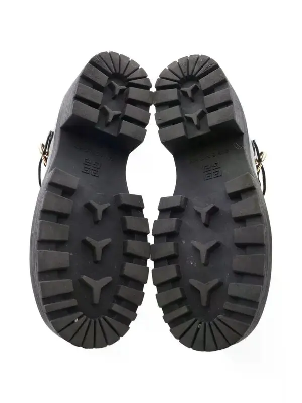 Givenchy Leather Round Toe Buckle Platform Block Heel Shoes