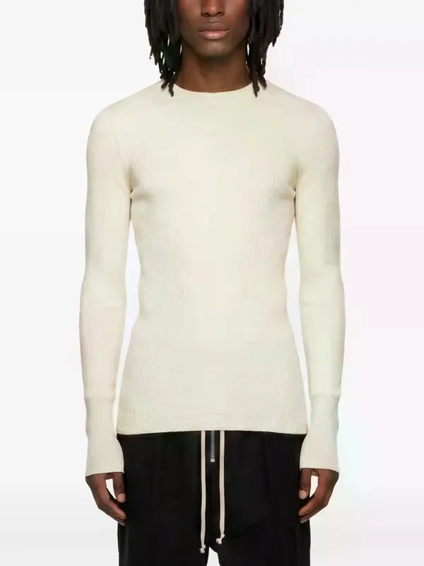 Rick Owens Ribbed-knit Long-sleeve T-shirt - Neutrals