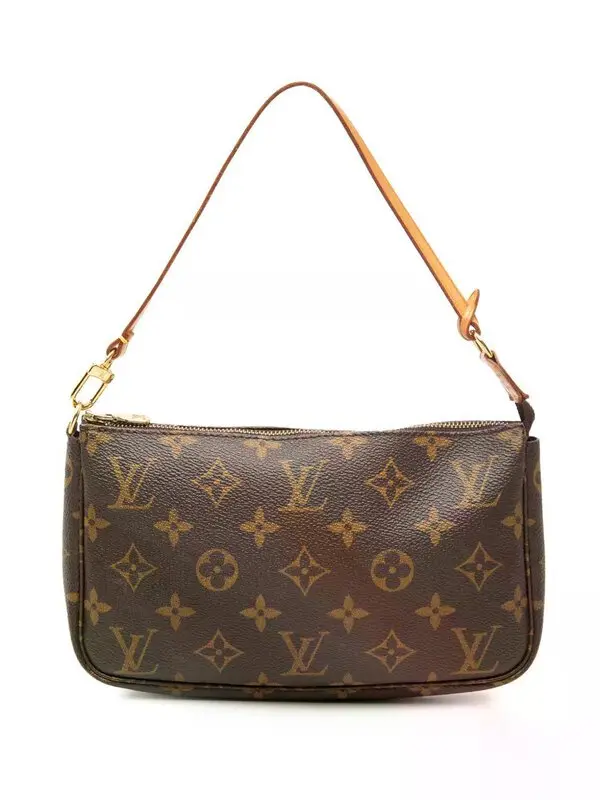 LOUIS VUITTON 2001 Monogram Pochette Accessoires Shoulder Bag - Brown