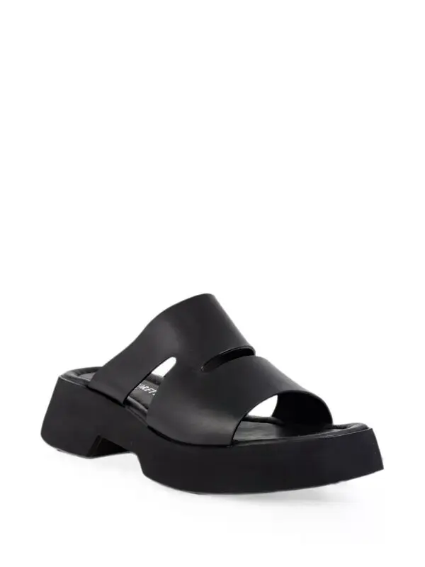 SERGIO MORETTI FIRENZE Leather Cut-out Platform Sandals