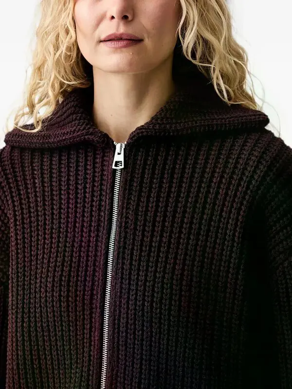 Marc O'polo Ribbed Knit Zip-up Cardigan