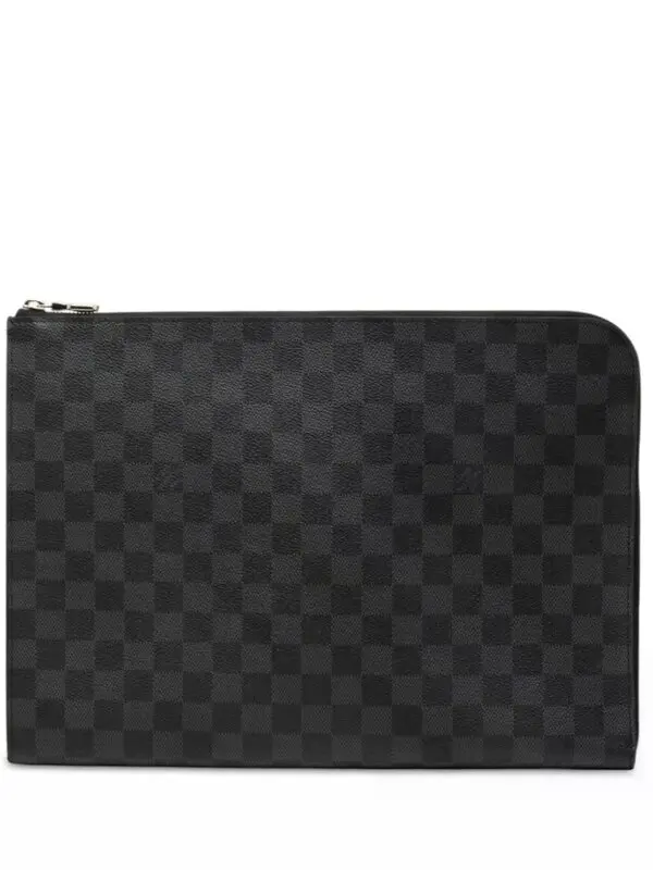 LOUIS VUITTON Damier Graphite Pochette Jour Gm Clutch Bag - Black