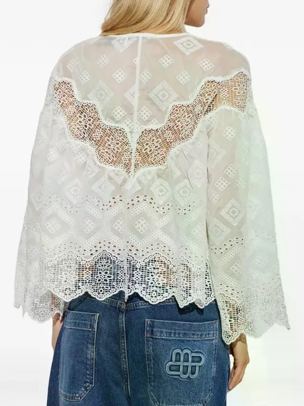 Munthe Valiance Embroidered Lace-trim Blouse