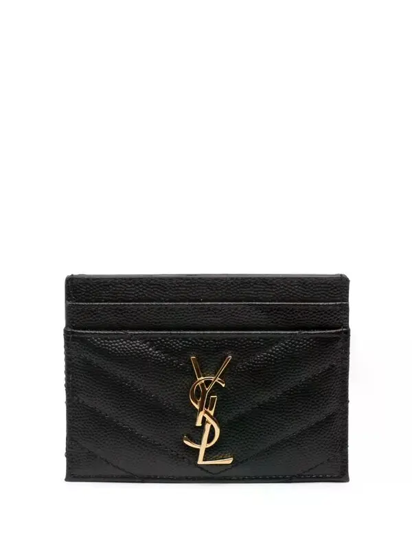 Saint Laurent 2023 Chevron Grain De Poudre Cassandre Card Holder