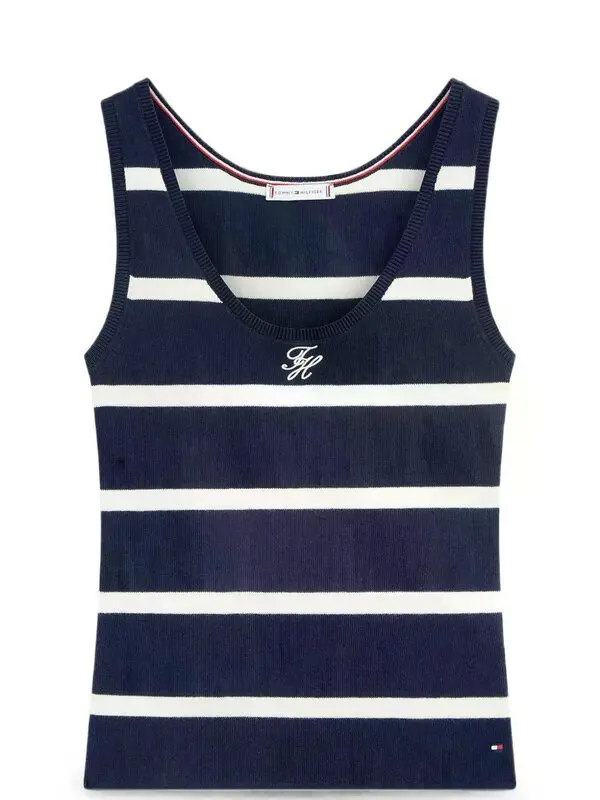 Tommy Hilfiger Striped Scoop Neck Tank Top - Blue