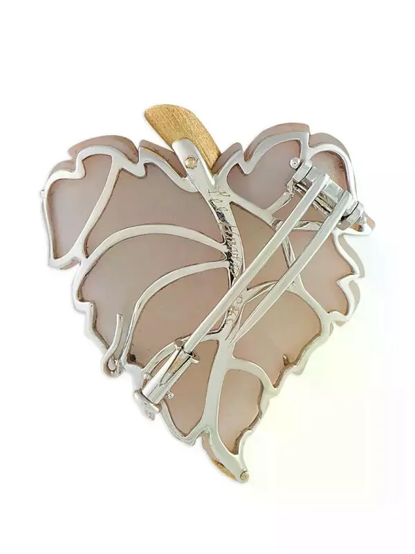 LB EXCLUSIVE Druzy Quartz Leaf-shape Brooch
