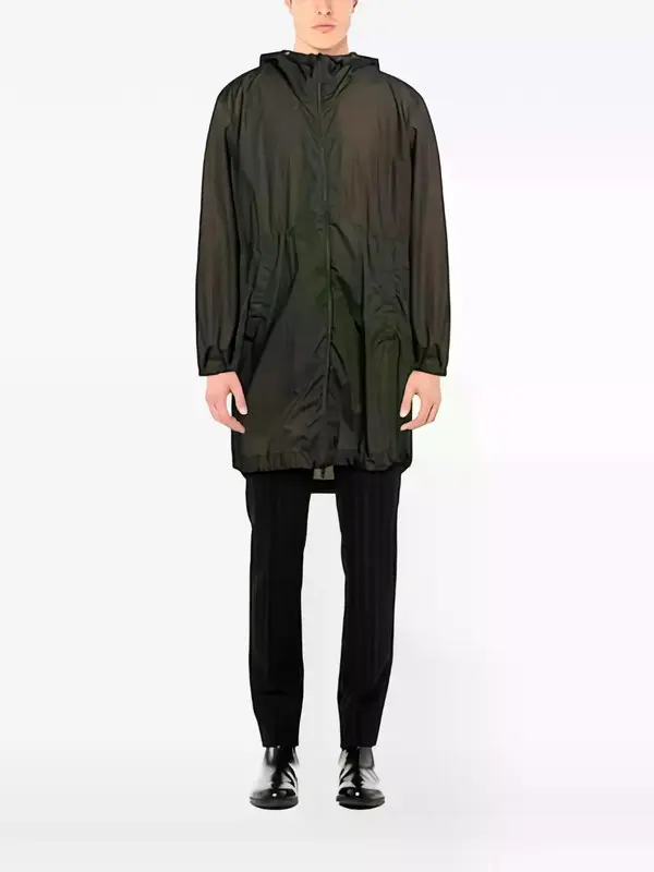 Herno Hooded Zip-up Coat - Black