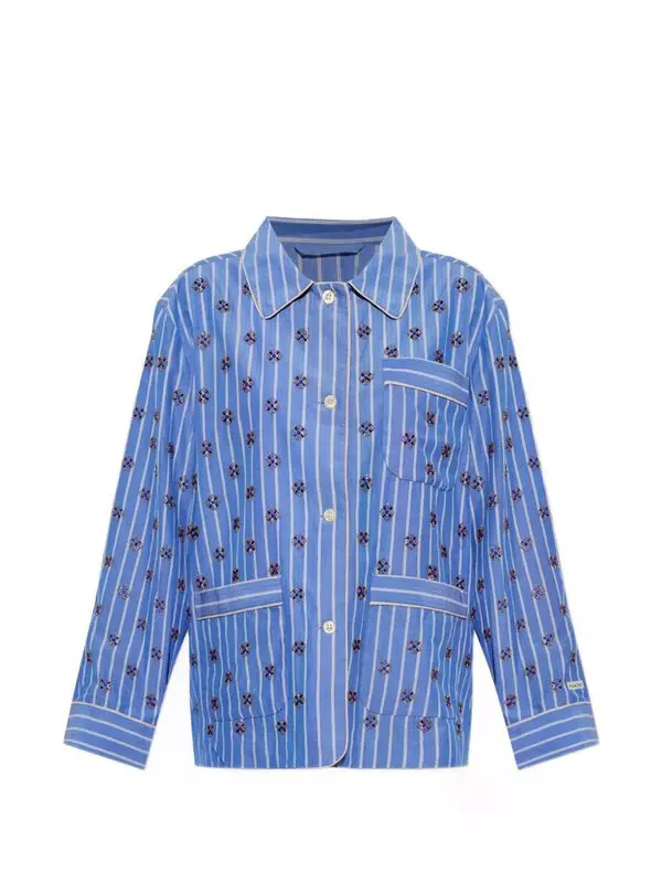 Munthe Embellished Striped Shirt - Blue