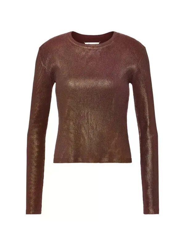 MAISON MARGIELA Foiled Ribbed T-shirt - Brown