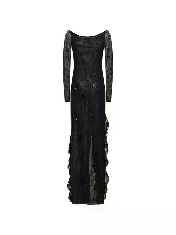 ALINA Sequin-embellished Ruffled Maxi Dress