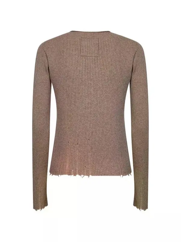 UMA WANG Ribbed Knit Long Sleeve Sweater