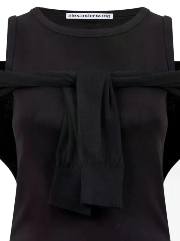 Alexander Wang Layered Tie-front Tank Top - Black