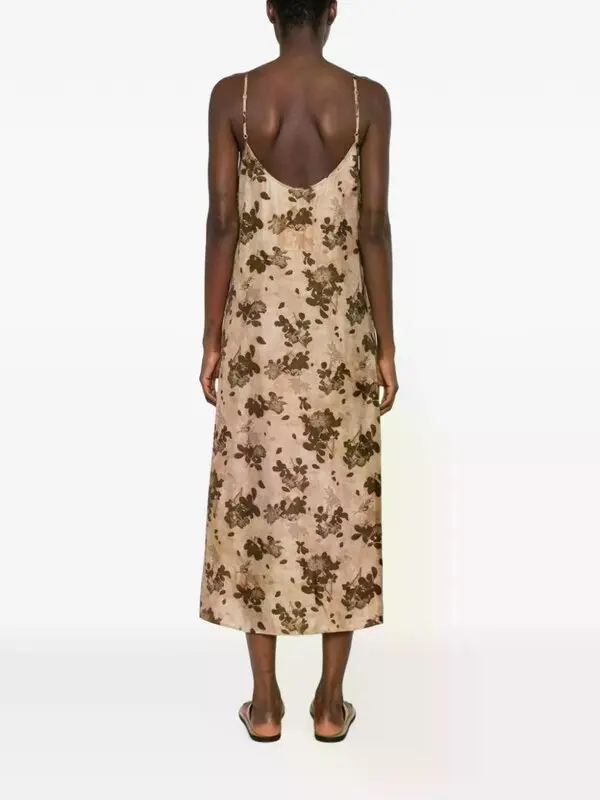 UMA WANG Anaya Floral Pattern Flared Maxi Dress