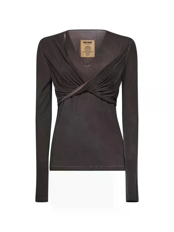 UMA WANG Twisted Draped Long-sleeve Top - Brown