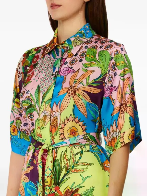 Liu Jo Floral-print Belted Shirt Dress