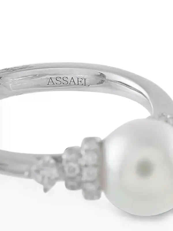 ASSAEL 18k White Gold Pearl And Diamond Ring