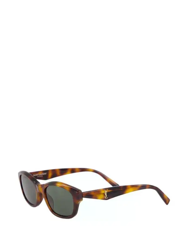 Saint Laurent Tortoiseshell Pattern Full Rim Sunglasses - Brown