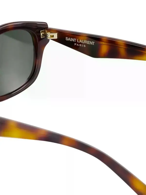 Saint Laurent Tortoiseshell Pattern Full Rim Sunglasses - Brown