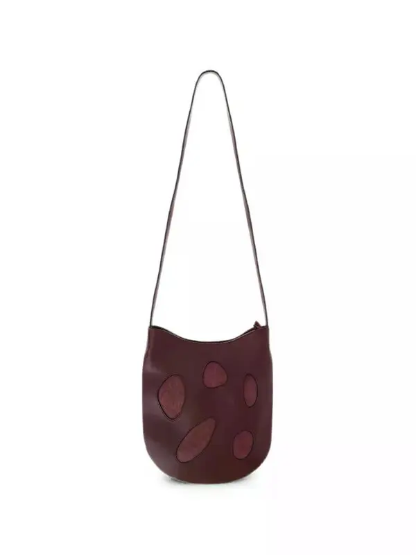NICCOLO PASQUALETTI Suede-accent Leather Shoulder Bag - Red