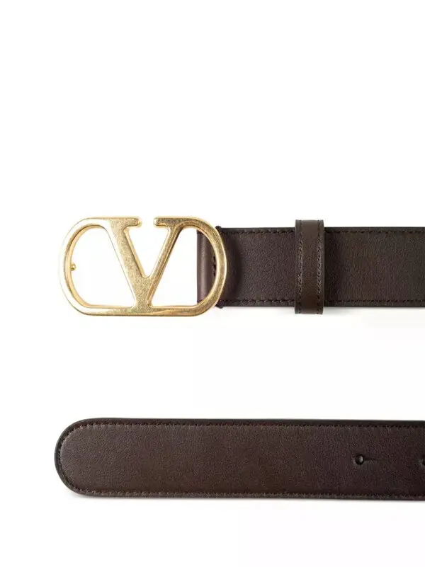 Valentino Garavani Vlogo Signature Leather Belt - Brown
