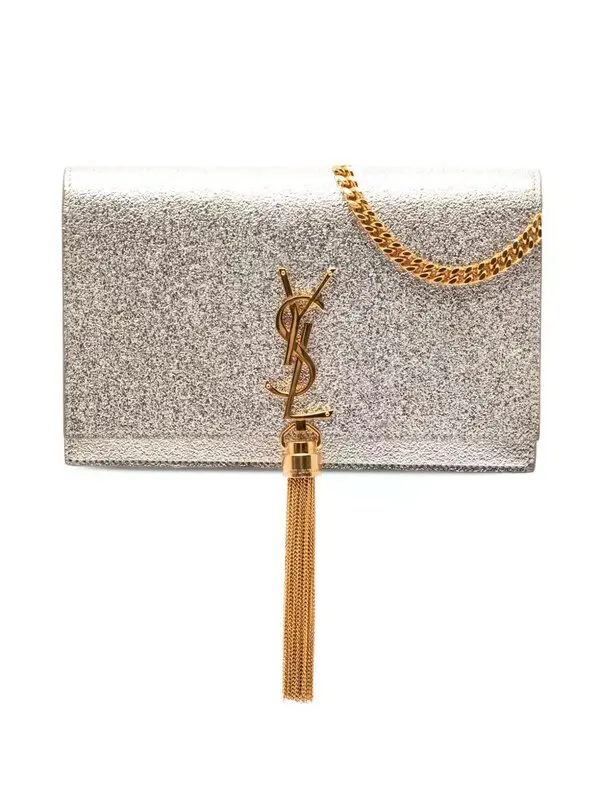 Saint Laurent Monogram Kate Tassel Wallet On Chain Crossbody Bag - Gold