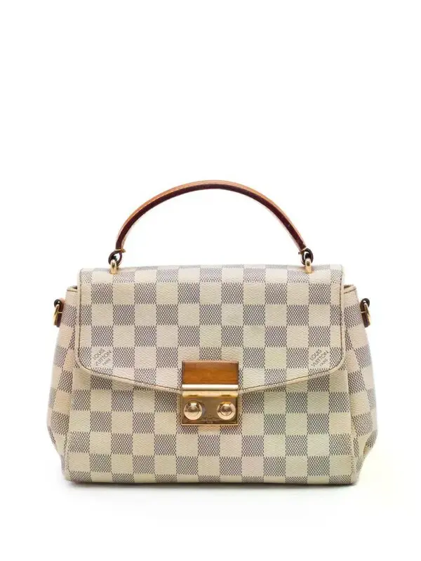 LOUIS VUITTON Damier Azur Croisette Satchel - White
