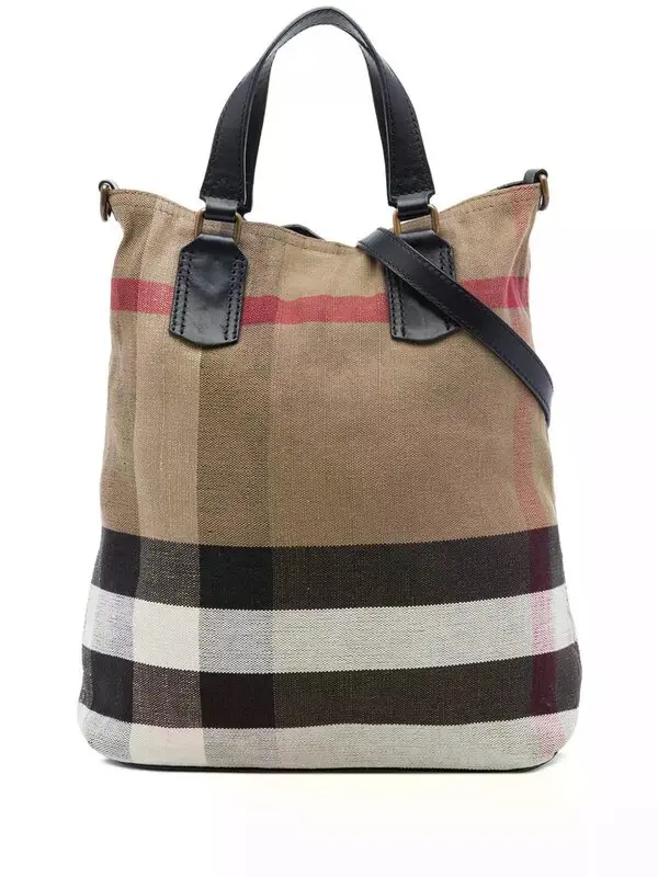 Burberry 2000-2017 Mega Check Canvas Tottenham Brit Satchel