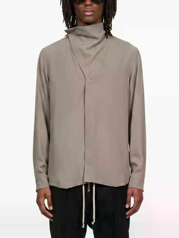 Rick Owens Asymmetric-front Long-sleeve Shirt