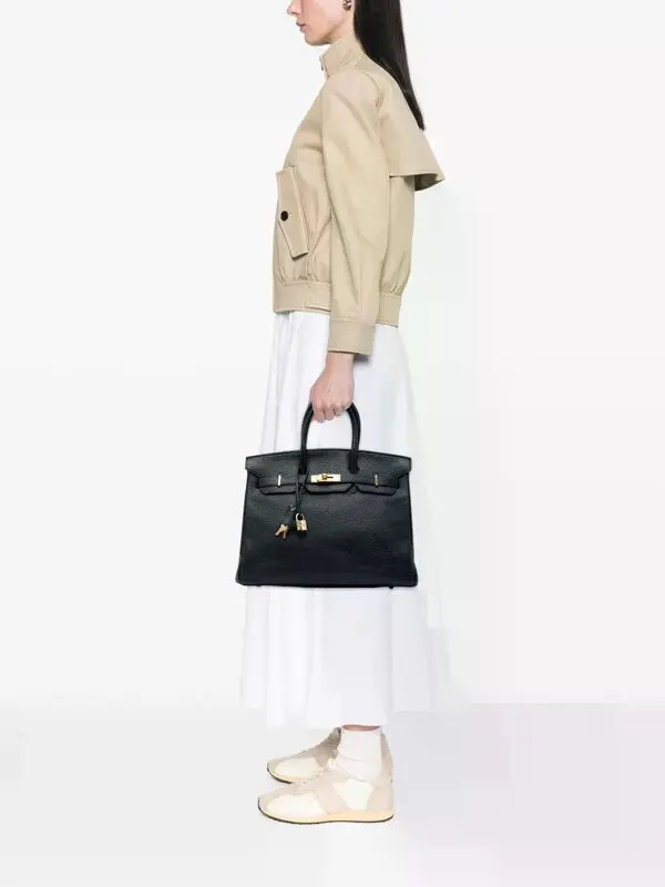Hermès 35 Cm Clemence Birkin "retourne" Handbag - Black
