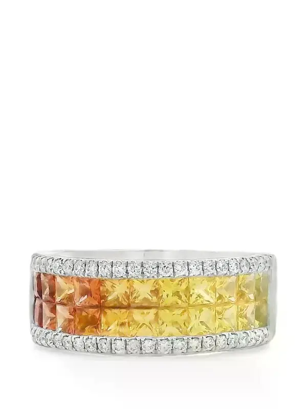 LISA NIK Rainbow Sapphire And Diamond Ring