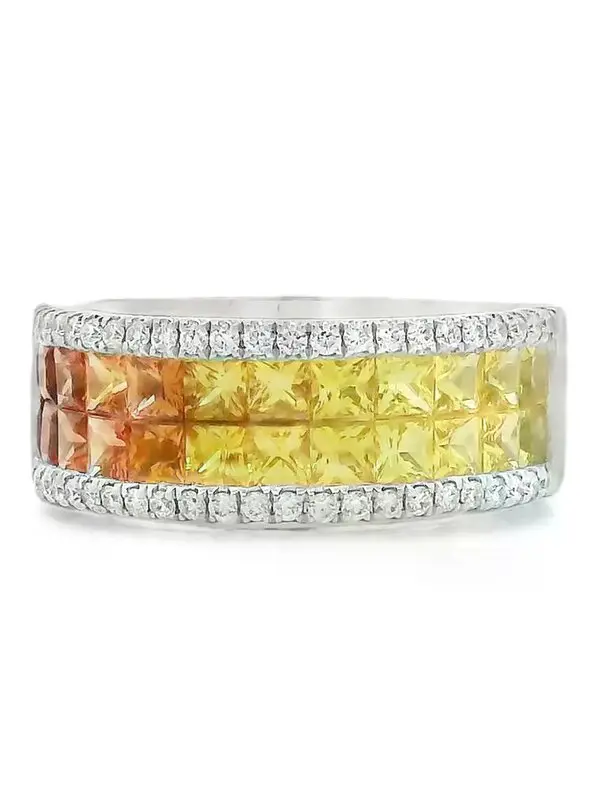 LISA NIK Rainbow Sapphire And Diamond Ring